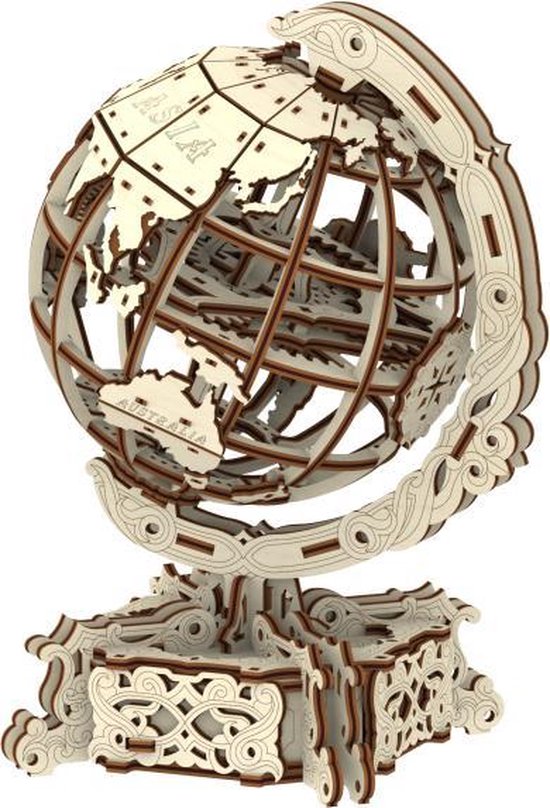 Wooden City 3d-puzzel Wereldbol 26 Cm Hout Bruin 231-delig | bol