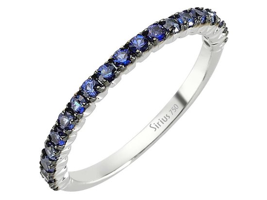 Gouden Saffier Luxe Ring Trouwring Verlovingsring- Size Opmaat- Met ...