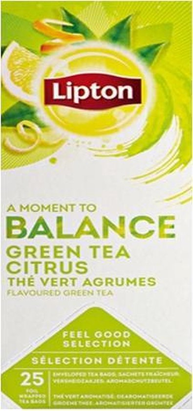 Thee Lipton Balance Groene thee Citrus 25stuks | bol.com