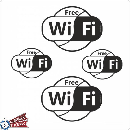 Free Wifi stickers set 4 stickers | bol.com