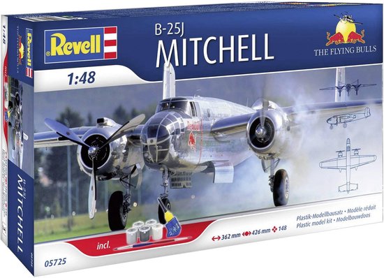 Revell 05725 modelbouwkit 1:48 B-25J Mitchell - set inc lijm en verf ...