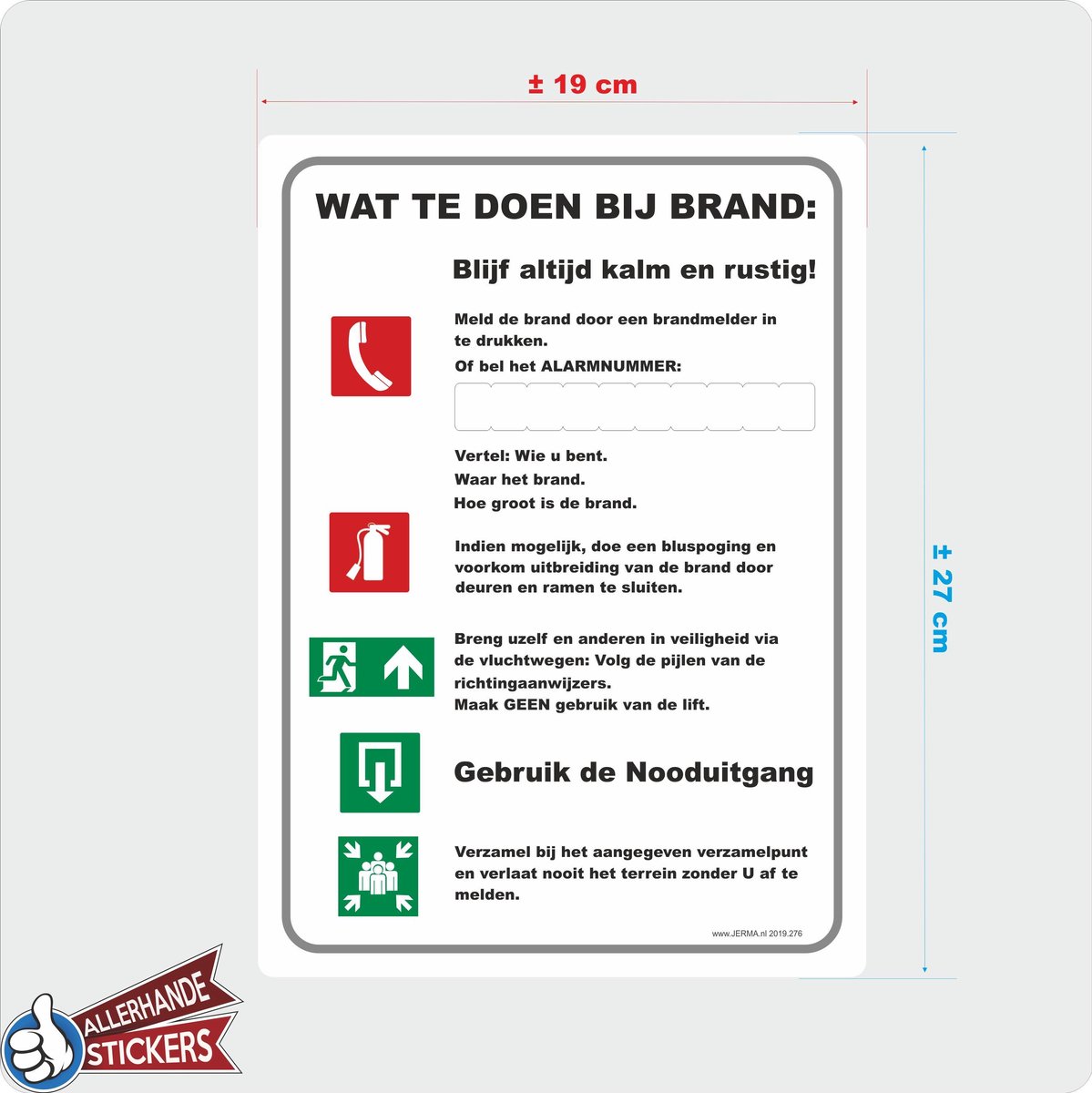 Calamiteiten brand sticker. | bol