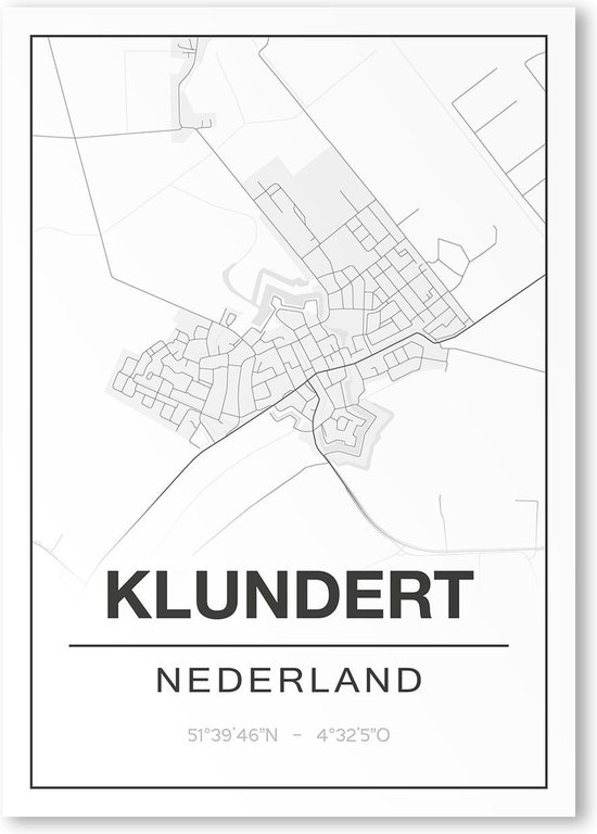 Poster/plattegrond KLUNDERT - 30x40cm | bol
