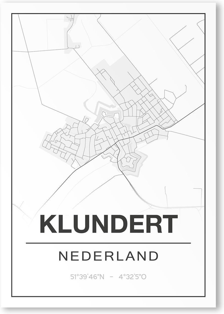 Poster/plattegrond KLUNDERT - 30x40cm | bol.com