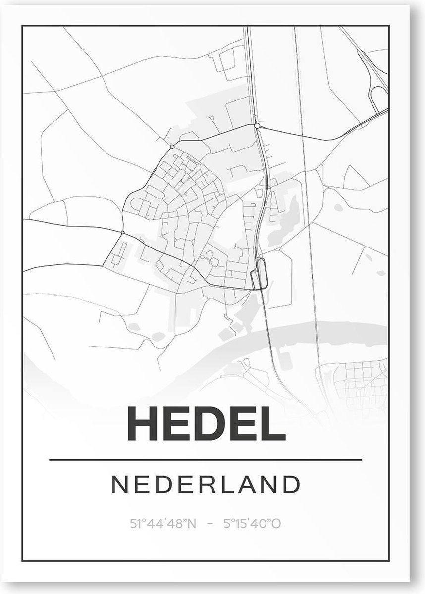 Poster/plattegrond HEDEL - 30x40cm | bol.com