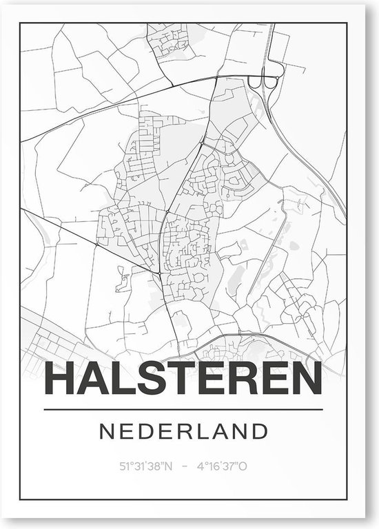 Poster/plattegrond HALSTEREN - A4 | bol