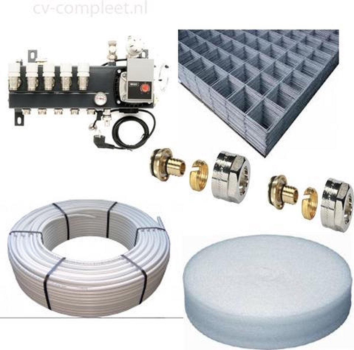 Set Vloerverwarming 3 groepen - 36 M2 als hoofdverwarming compleet ...