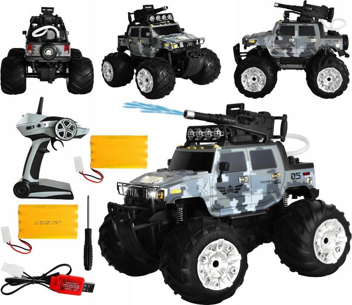 RC Militaire Monster Truck Met Water Gun Car - Op Afstandbestuurbare ...