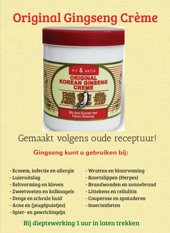 Fit en AKTIV Originele Ginseng Creme 500ml | bol
