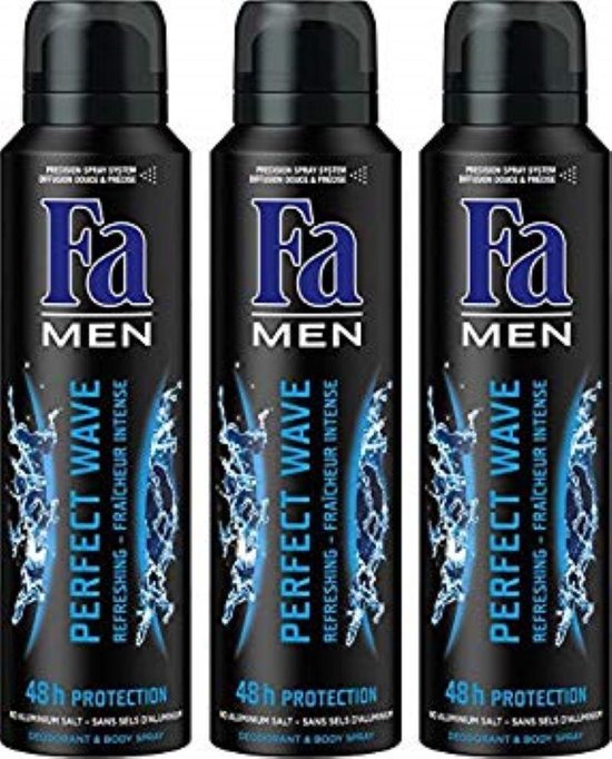 Fa Perfect Wave Deodorant Spray Men - Voordeelverpakking 3 Stuks | bol
