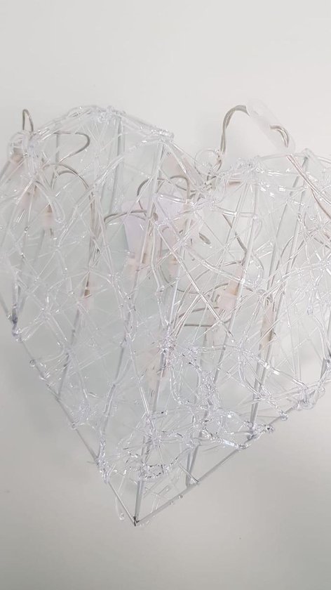 Hart met LED lampjes - Wit | bol