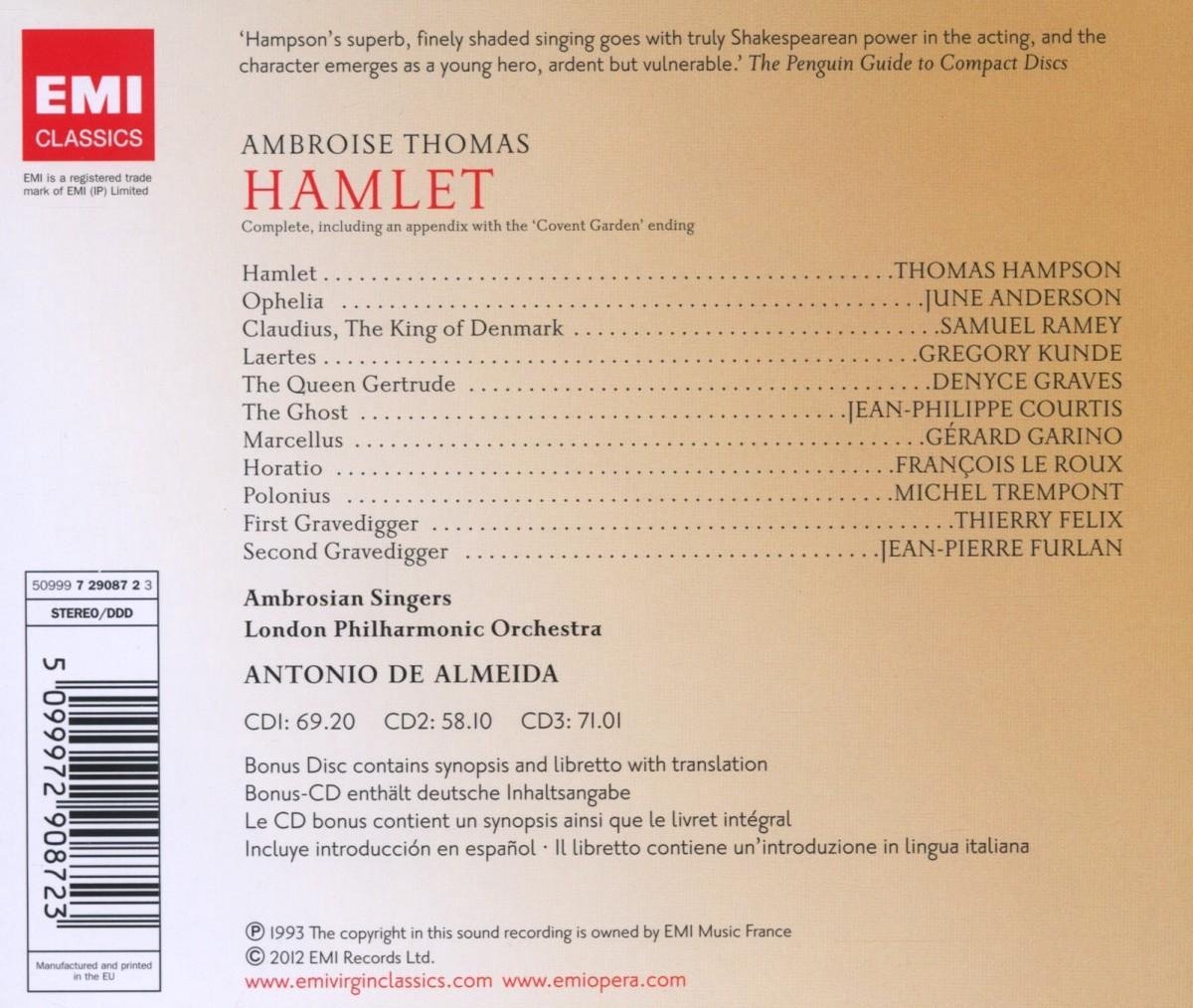 Thomas: Hamlet, Antonio De Almeida | Muziek | bol