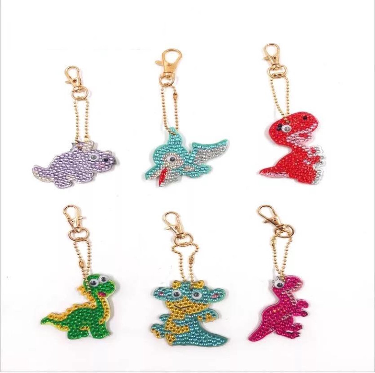 Diamond Painting Sleutelhanger Set Dino’s 6 stuks | bol.com