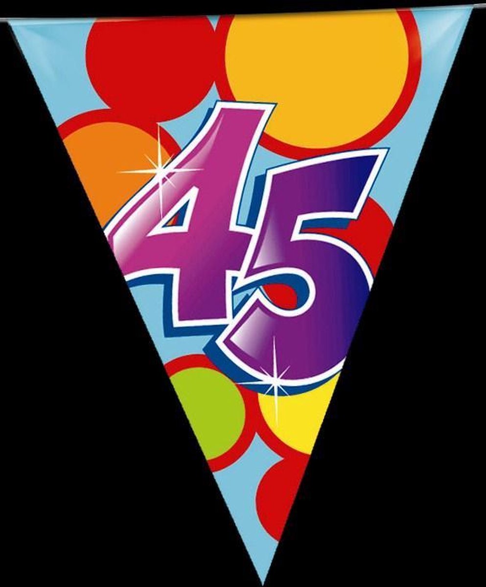 Haza Vlaggetjes - 45 jaar - leeftijd verjaardag - plastic - 10 meter | bol.com