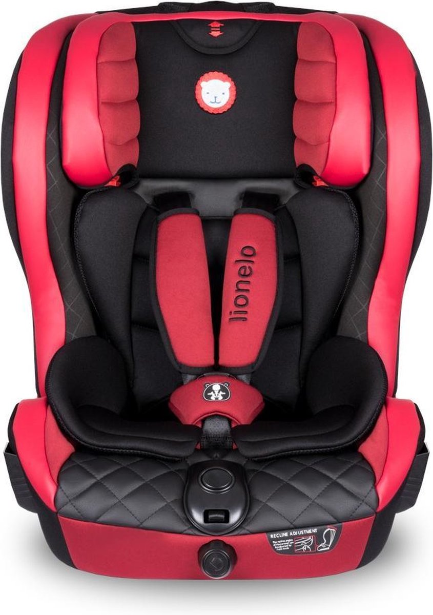 Lionelo Autostoel Adriaan Leather Groep 1-3 Rood/zwart | bol.com