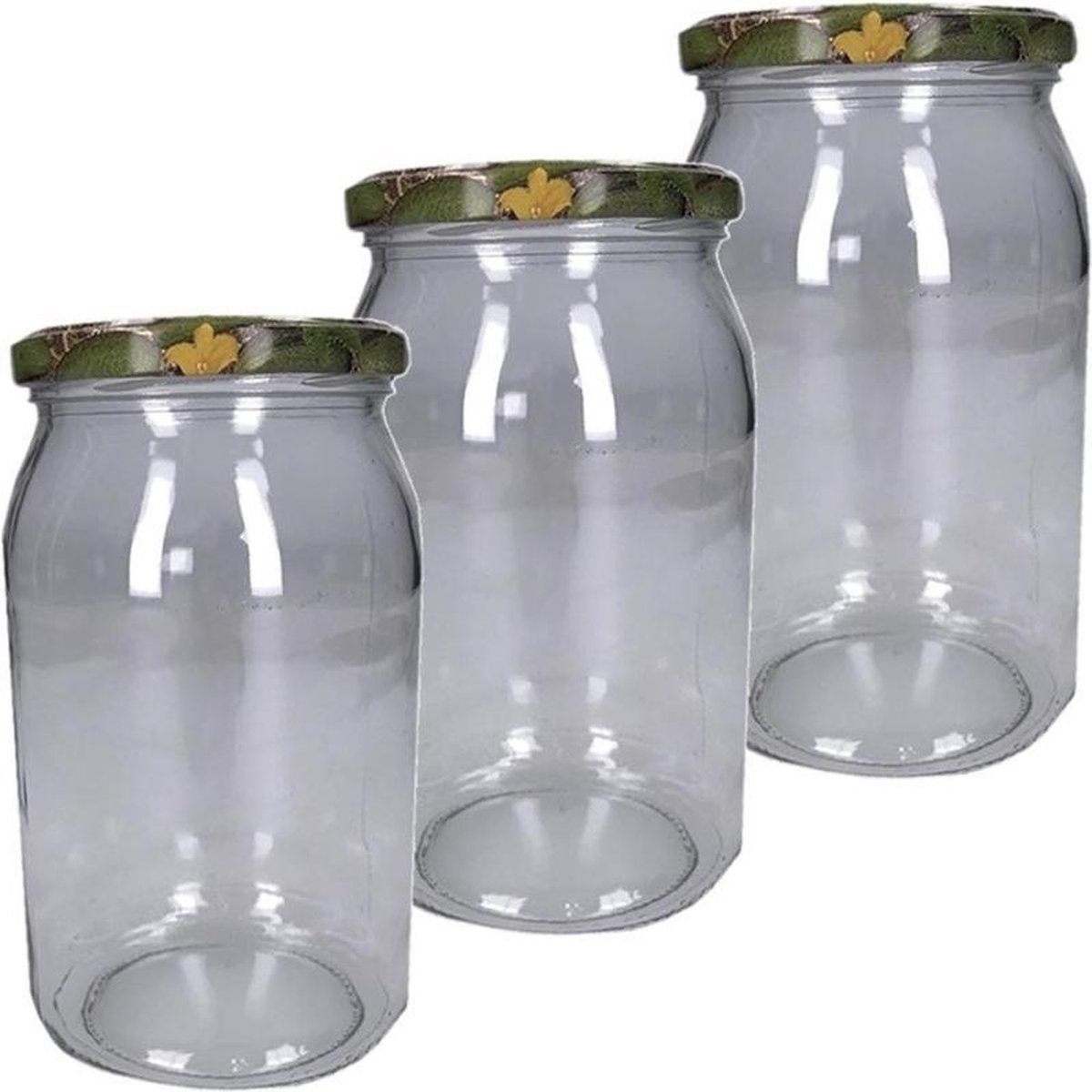 3x Weckpot/inmaakpot met schroefdeksel 900 ml - Inmaakpotten ...