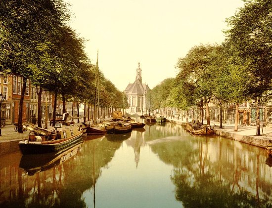 Oud Stadsgezicht Den Haag - Turfmarkt & Nieuwe Kerk - Foto Print ...