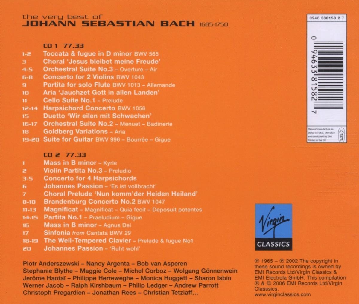 The Very Best Of Bach (2 Klassieke Muziek CD), Various | Muziek | bol