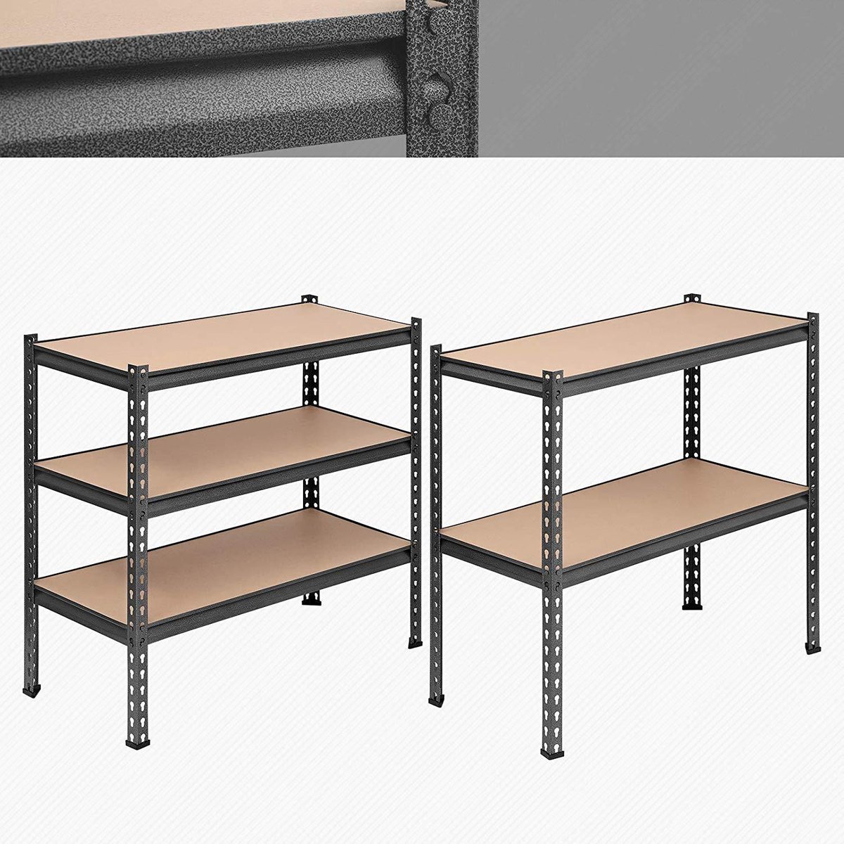 Opbergrek Zwart - 90 x 40 x 180 Magazijnrek - Kast met 5 niveaus ...