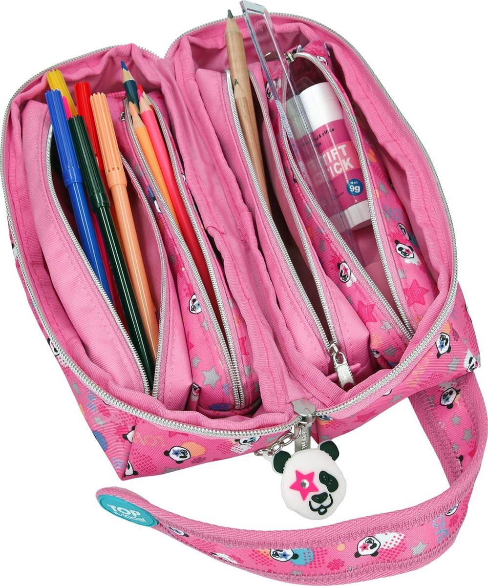 Top Model - Pencil Case 4-in-1 Panda - Pink (0410777) | bol.com