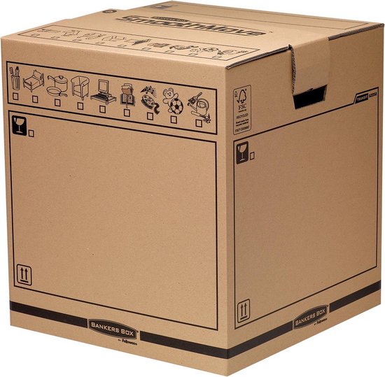 Bankers Box verhuisdozen 104 liter, 50 x 45,7 x 45,7 cm, pak van 5 ...