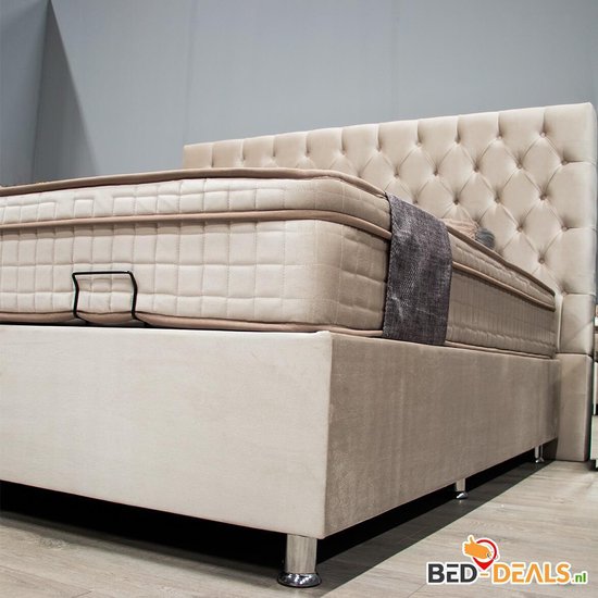 Boxspring 160 x 200 cm Opberg boxspring Madison Velvet beige ...