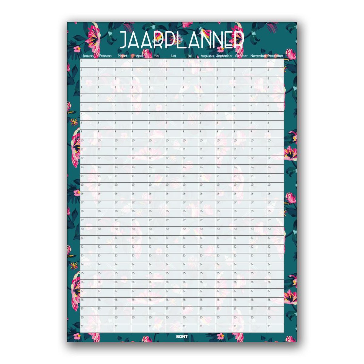 BONT Jaarplanner poster - bloemen | bol.com