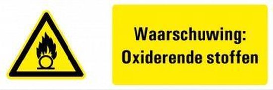 Waarschuwing voor oxiderende stoffen tekstbord 280 x 105 mm | bol