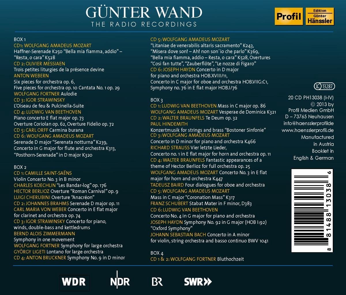 Wand: Radio Recordings 20-Cd, Gunter Wand | CD (album) | Muziek | bol
