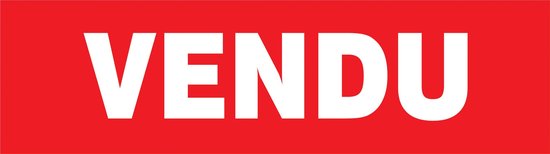 5x "Vendu" stickers 50 x 14 cm, Vinyl Rood/Wit | bol.com