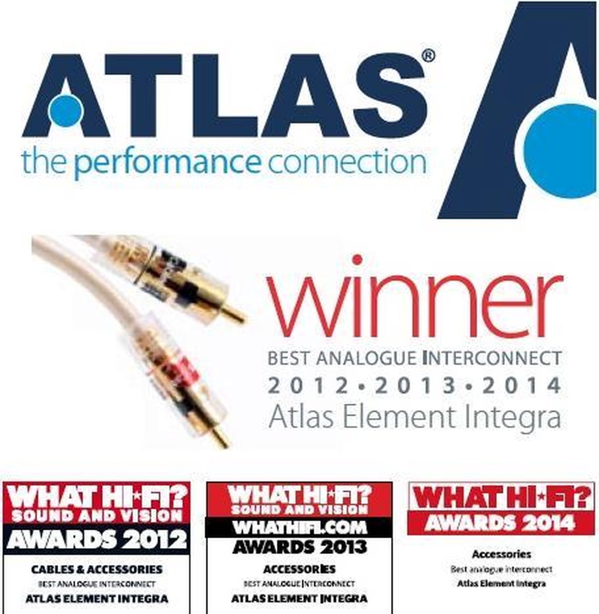 Atlas Element Integra High-End Tulp stereo audio kabel - 3 meter | bol.com
