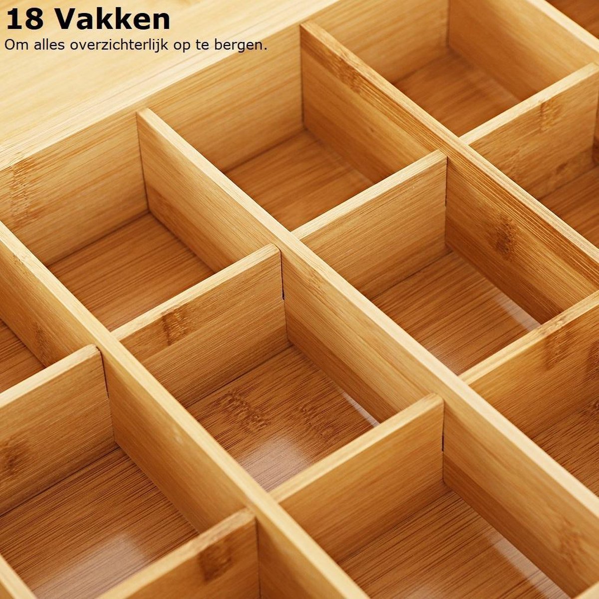 Decopatent® XXL Theedoos - Luxe grote theedoos 18 vaks - Bamboe - Hout ...