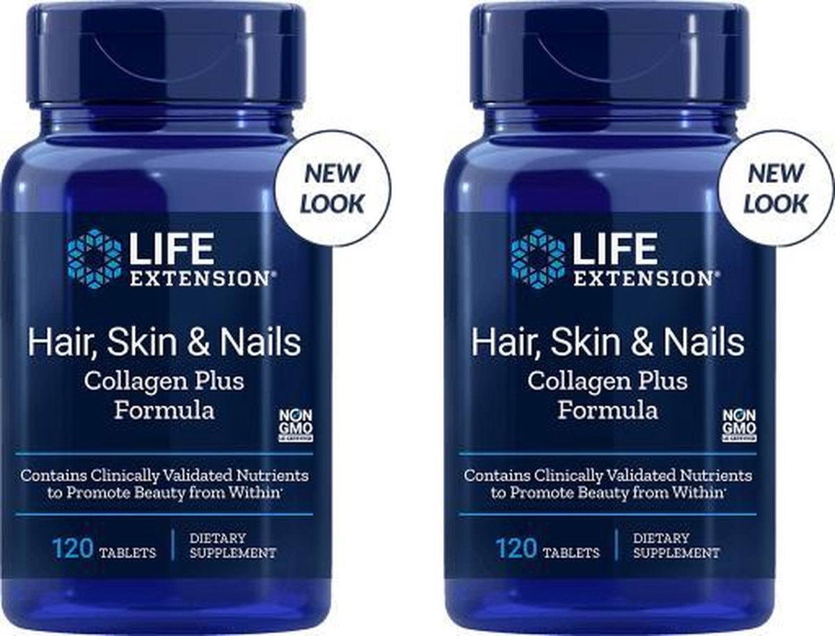 Hair, Skin & Nails Collagen Plus Formula, 120 Tablets, 2-packs | bol