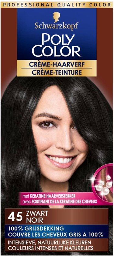 POLY Color Creme Haarverf 45 - Zwart | bol