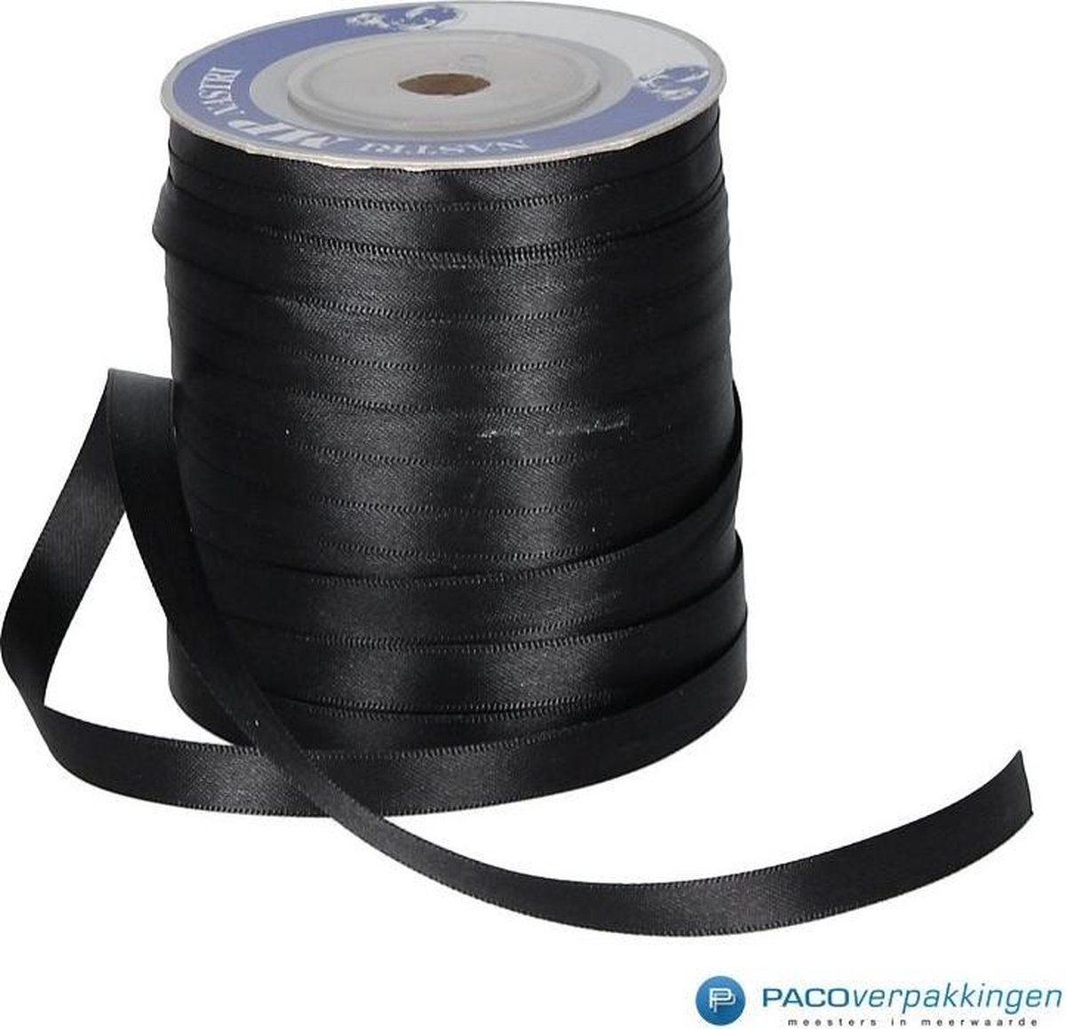 Satijn lint - Zwart - 10 mm - Rol a 100 meter | bol.com