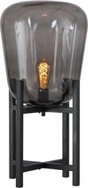 Smoke Glazen Tafellamp - Metaal - E27 Fitting - ø23x45cm - Zwart | bol.com