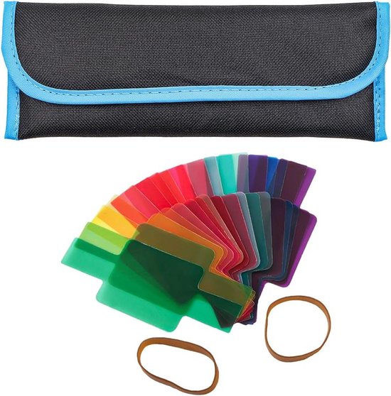 20 Stuks Kleur Universele Verlichting Flash Gel Filter Set Met Tas Voor ...