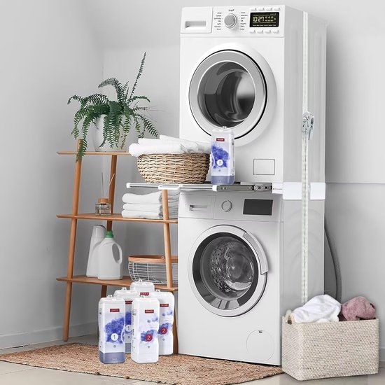 Tussenframe met waslijn, universeel aansluitframe voor wasmachine ...