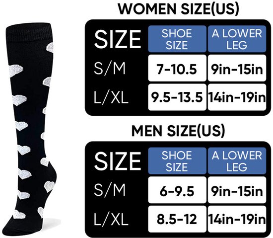 Lot de 6 chaussettes de compression en cuivre à motifs intéressants ...