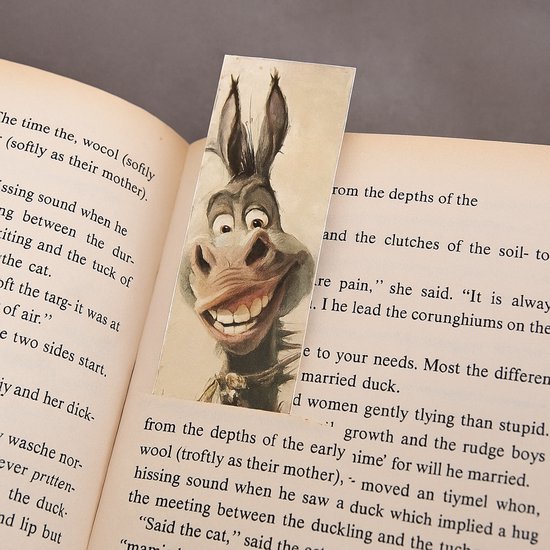 Boekenlegger Ezel - Bladwijzer - 15 x 4 cm - Dubbelzijdig bedrukt - Stevig karton -... | bol