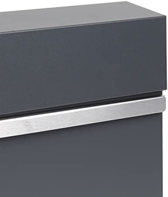 Moderne brievenbus met krantenrol – antraciet en zilver – afsluitbare ...