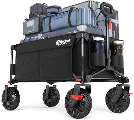 Strand trolley kar met grote wielen - Opvouwbare buitenwagen voor ...