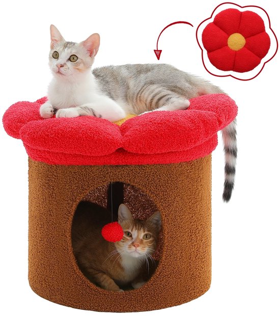 Kattenmand - Katten Bed - Kattenhuis – Luxe Ruimte voor Kat – Roze ...
