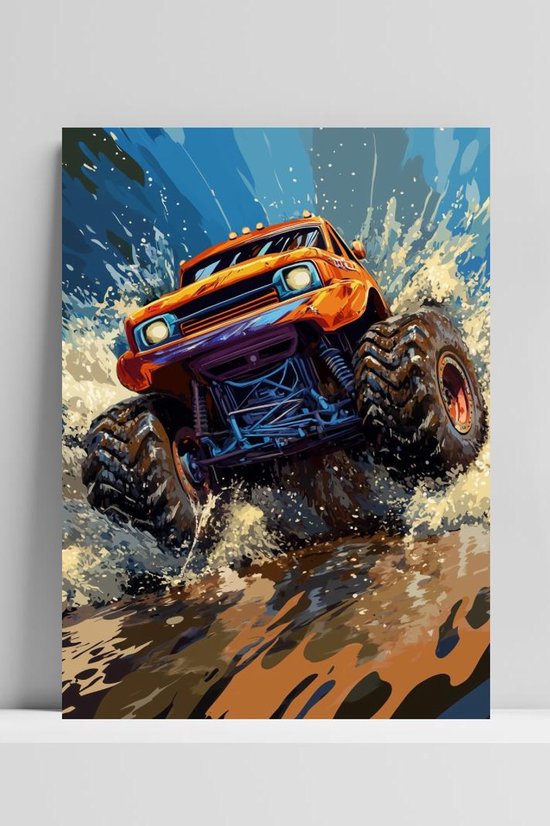 Monster Truck Poster - Voertuigen Posters - Cartoon - Metalen Wandbord ...