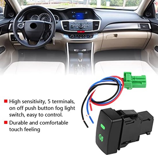 Car Fog Light Switch Car Fog Light Push Button 5 Pin Car Fog Light ...