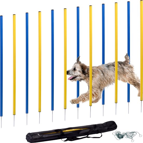 Agility Slalomset voor Honden - 12-delige Training Set met Tweekleurige ...
