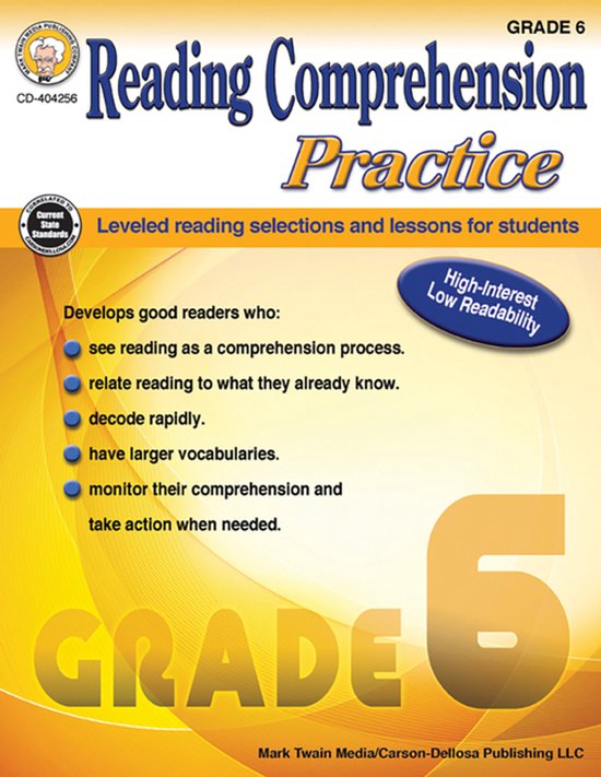 Reading Comprehension Practice, Grade 6, Janet P Sitter | 9781622236350 ...