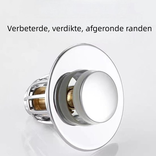 2-delig - Afvoer - Wastafelafvoerplug met veerkern - Push-type... | bol