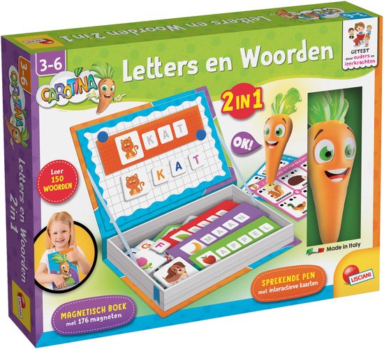 Lisciani - Carotina - Letters en woorden - 2 in 1 - magnetisch bord ...