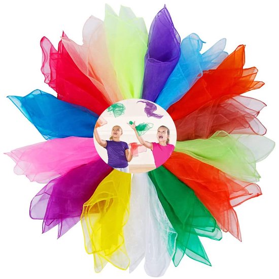 Pack of 15 Juggling Cloths - Kinderen Chiffon Doeken - 60 x 60 cm ...